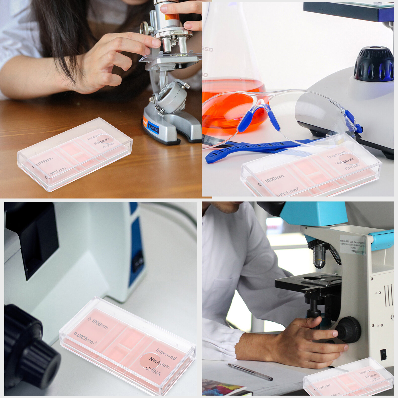 Слайд Для Подсчёта Клеток 8X4Cm Лабораторный Стеклянный Слайд Для Подсчёта Дрожжей И Крови