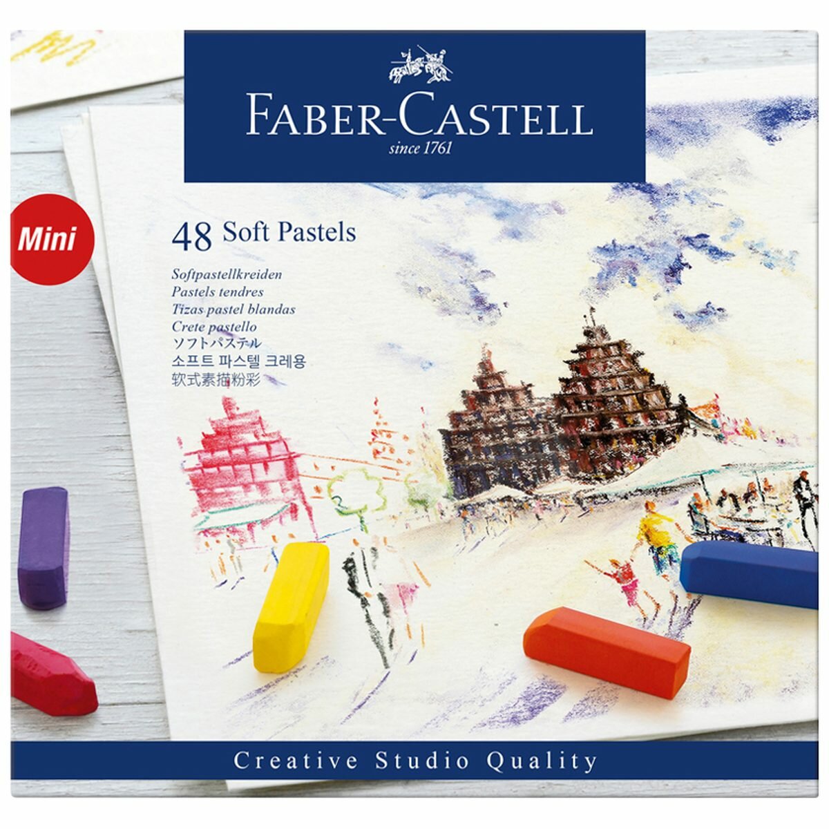 Пастель сухая 48 цветов Faber-Castell Soft pastels, мини, картонная упаковка (128248), 12 уп.