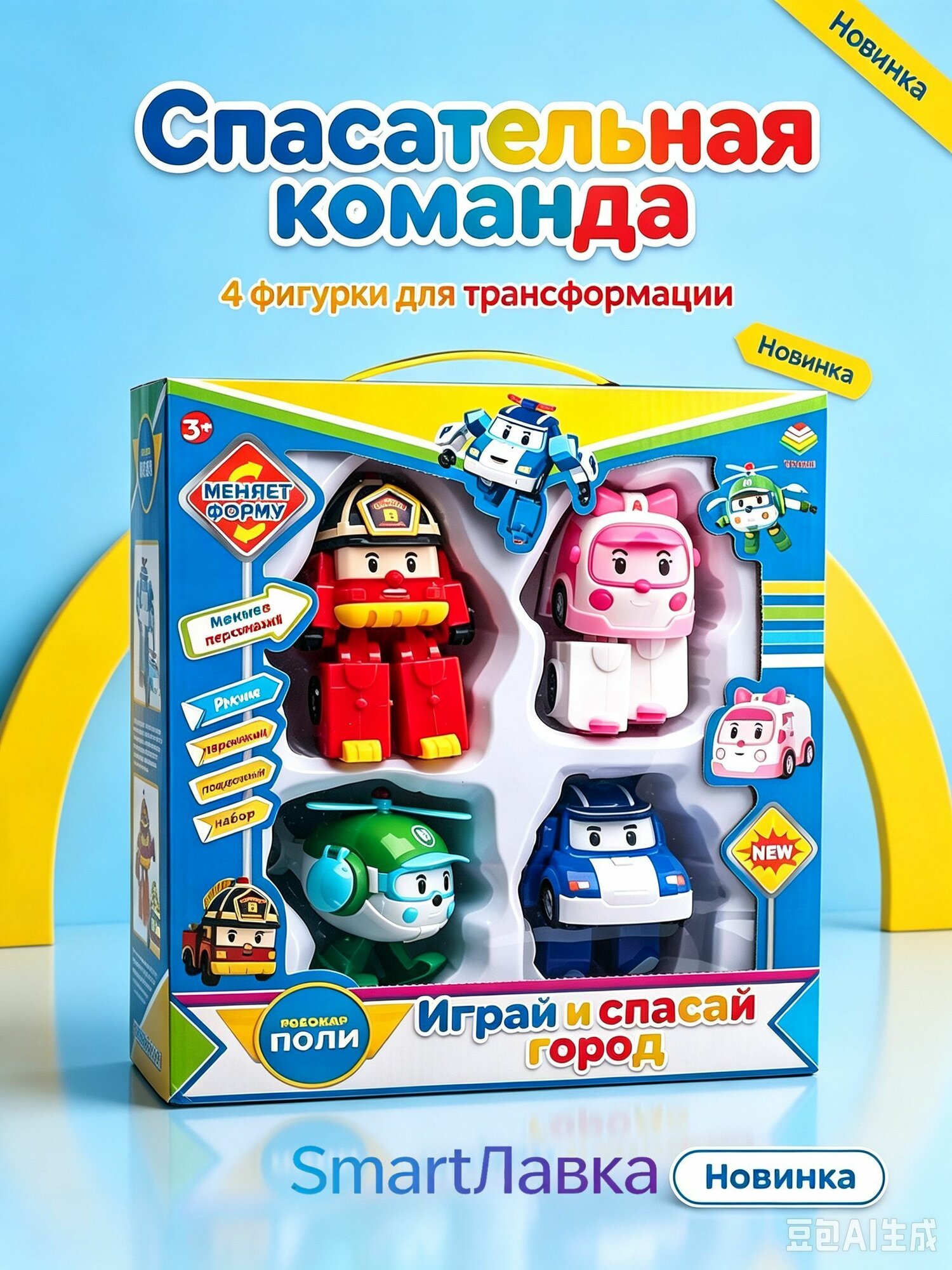 Игрушка робот трансформер Робокар Поли, мини Поли