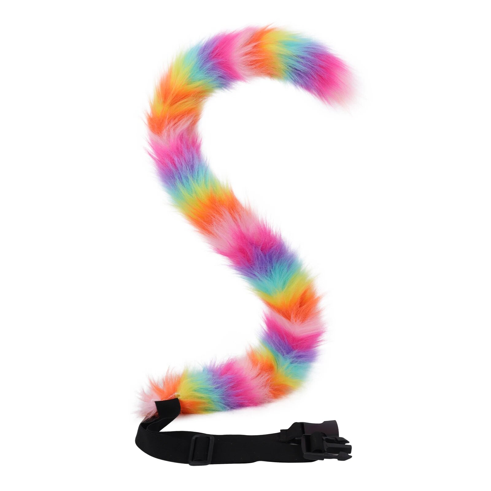 Пушистый хвост кошки из искусственного меха Multicolor