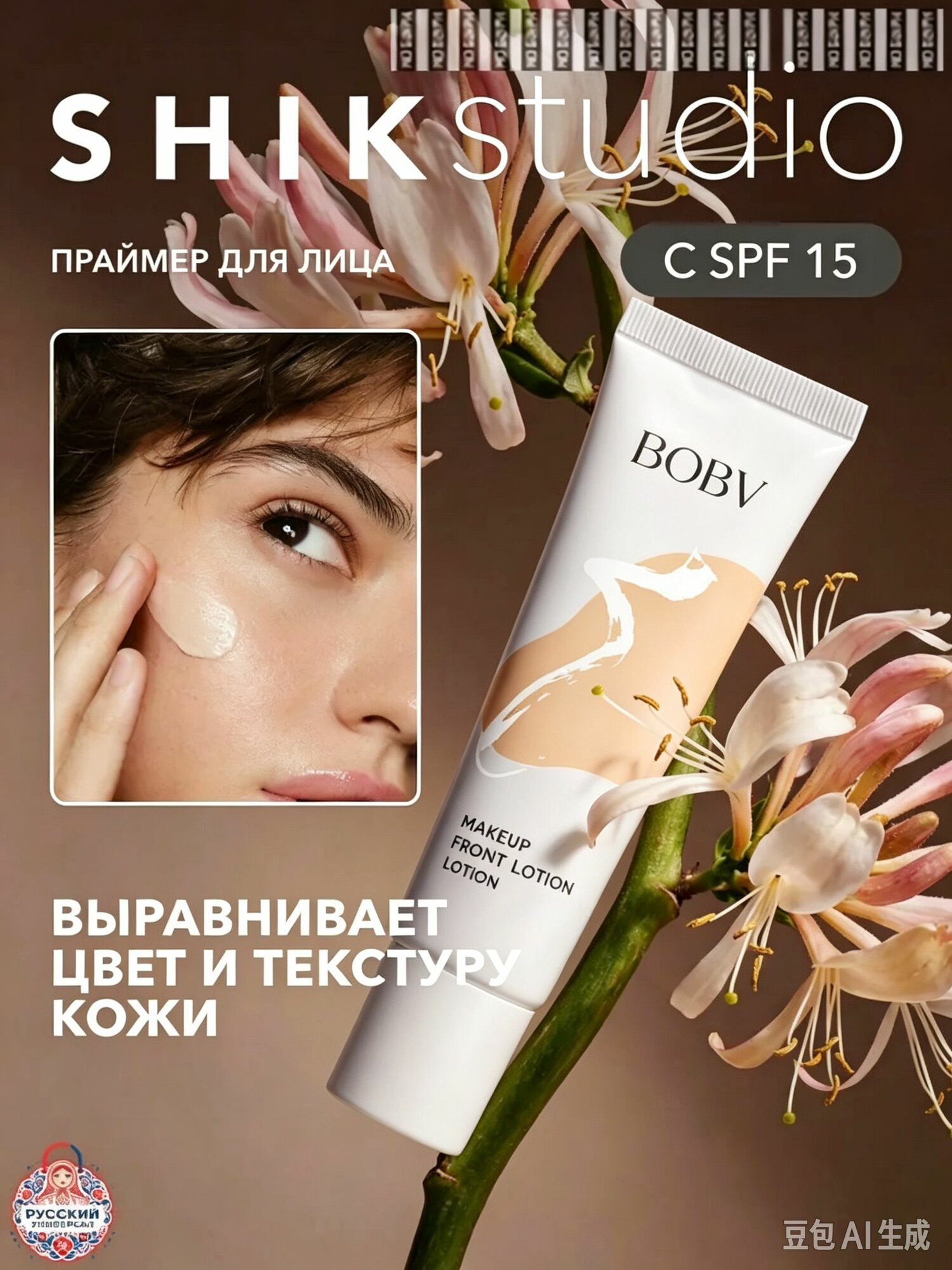 SHIKstudio Праймер для лица FACE PRIMER SPF 15 выравнивающий тон, с сиянием, база под макияж, основа для лица и век, 30