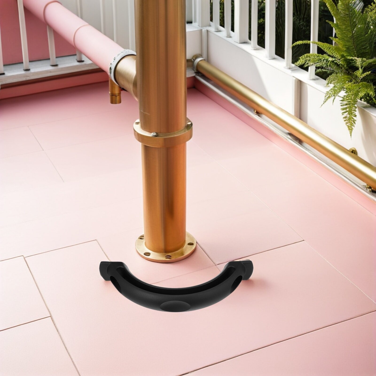 Длинная нейлоновая ручка для откатных ворот, черная, для забора и гаража