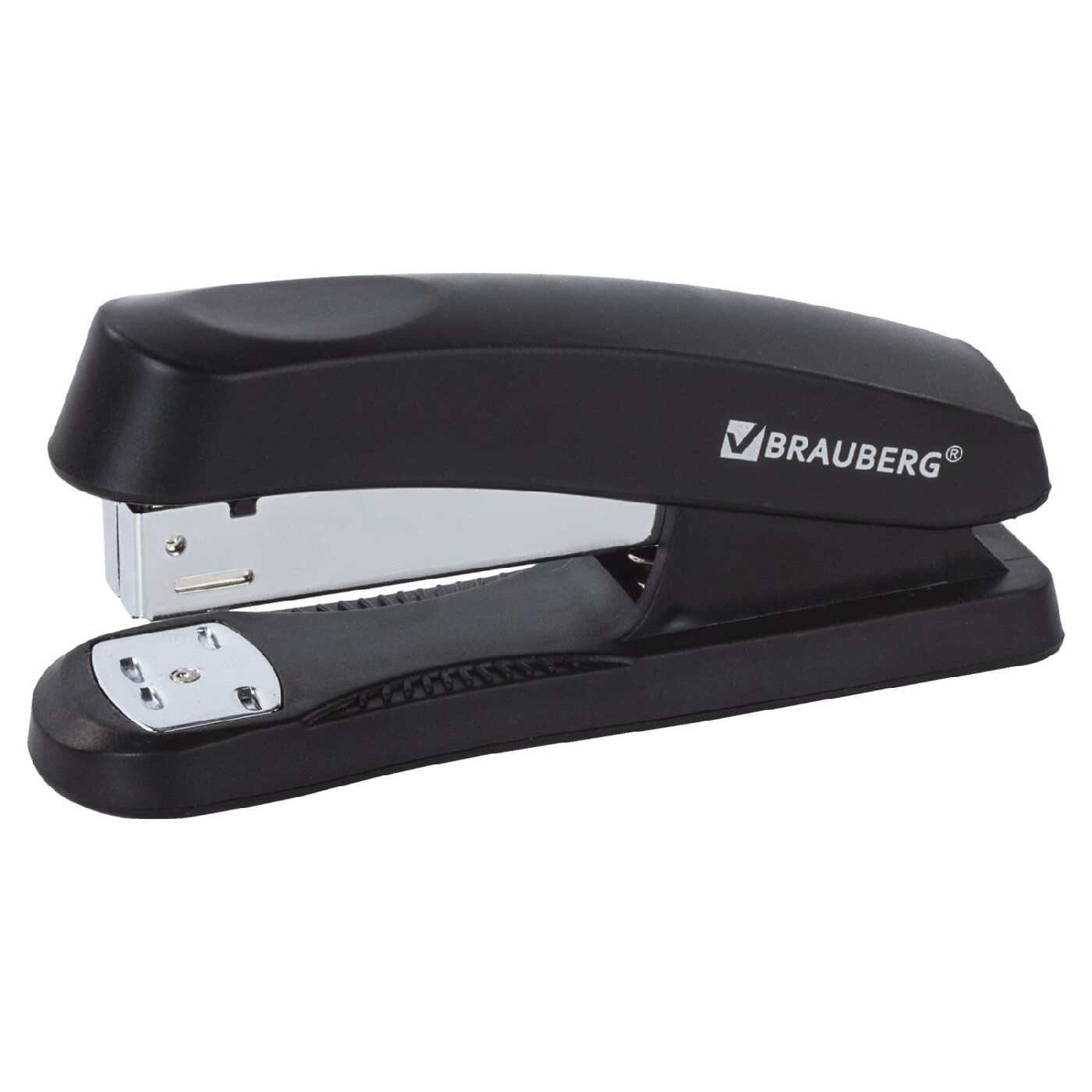 Степлер №24/6, 26/6 BRAUBERG "Standard+", до 30 листов, черный, 228608