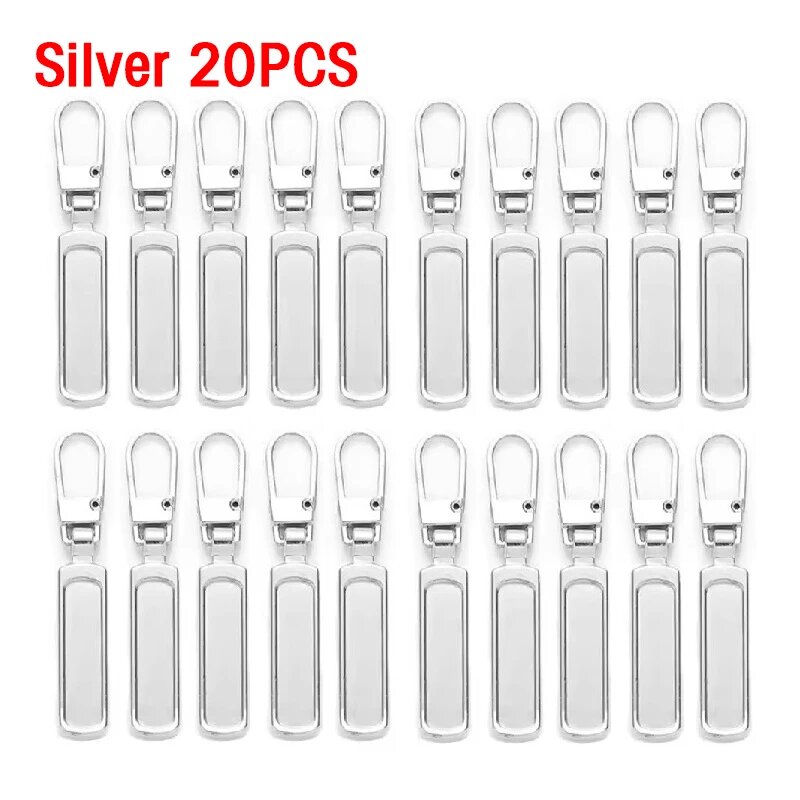 Металлические сменные бегунки для молний 5/8/10/20 шт. Silver 20pcs