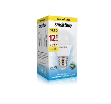 Светодиодная лампа SMARTBUY (SBL-G45-12-30K-E27) 12W/3000/E27