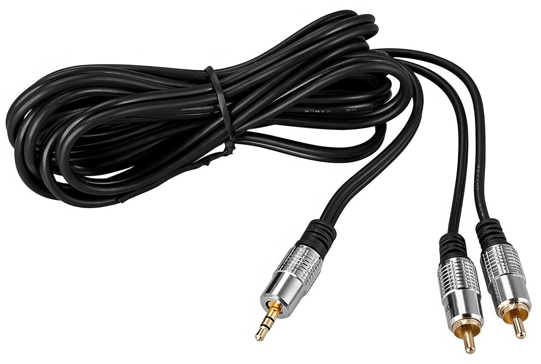 Шнур REXANT Стерео 3,5 мм - 2RCA, 3 м, Gold-металл 17-4224