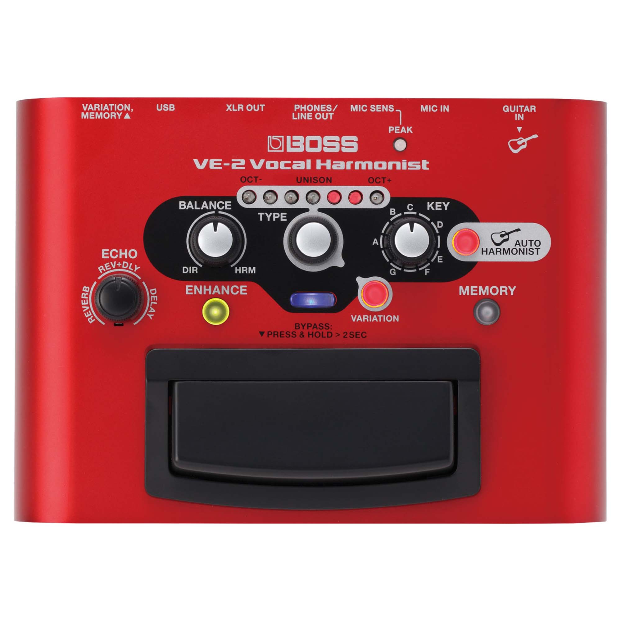 Boss VE-2 red напольный процессор для вокала и гитары