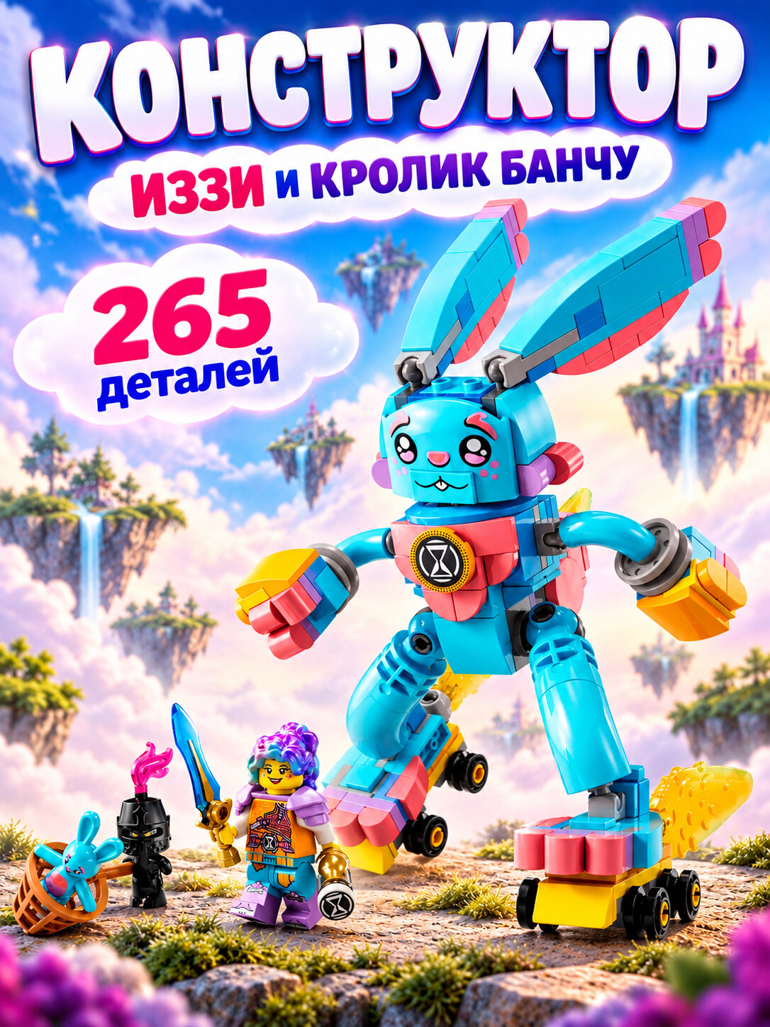 Конструктор для детей DREAMZzz "Иззи и кролик Банчу" - 265 деталей