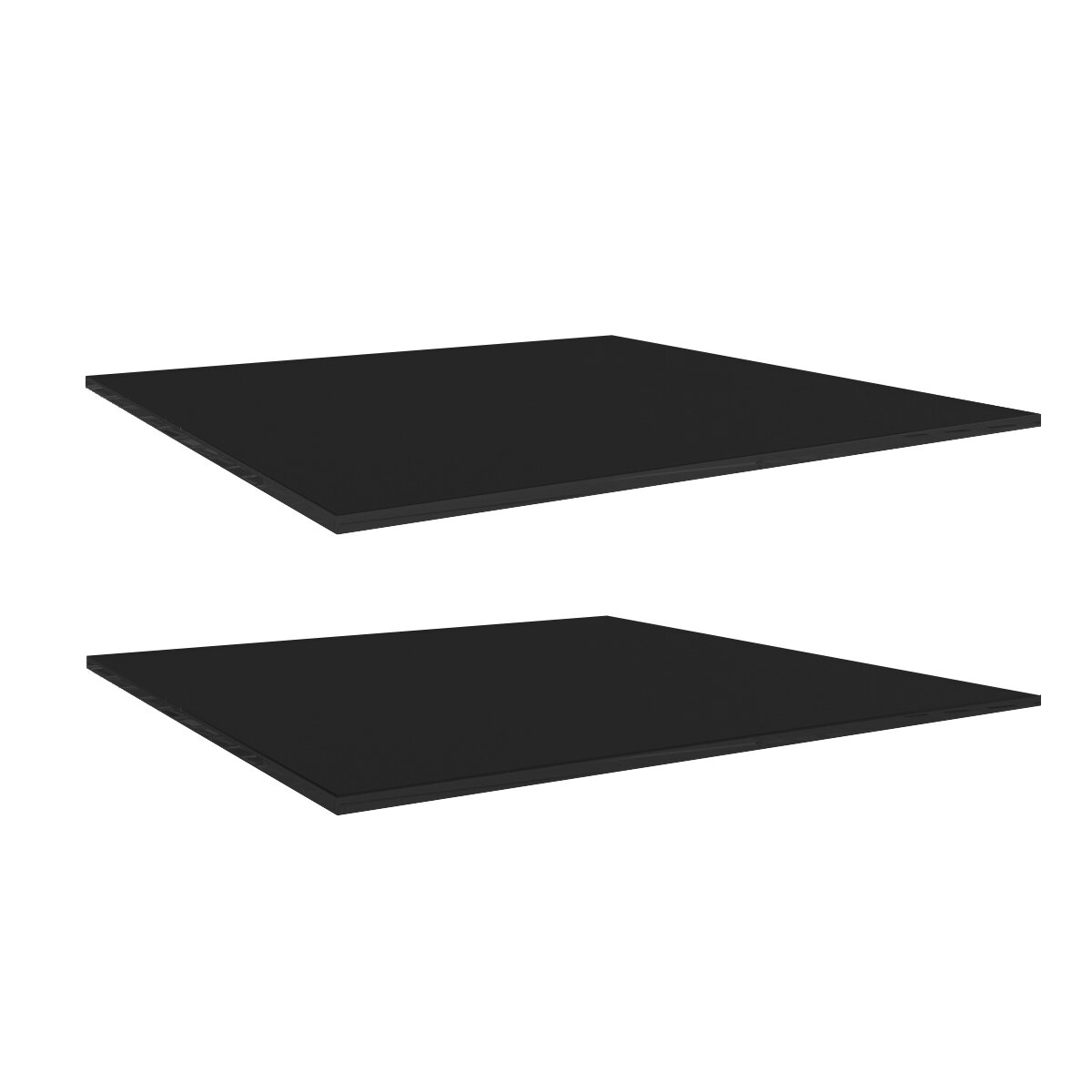 Полка стеклянная Aluminum Glass 2 шт. для шкафчика, стекло Дарк Грей 4 мм, 295х250х4 мм