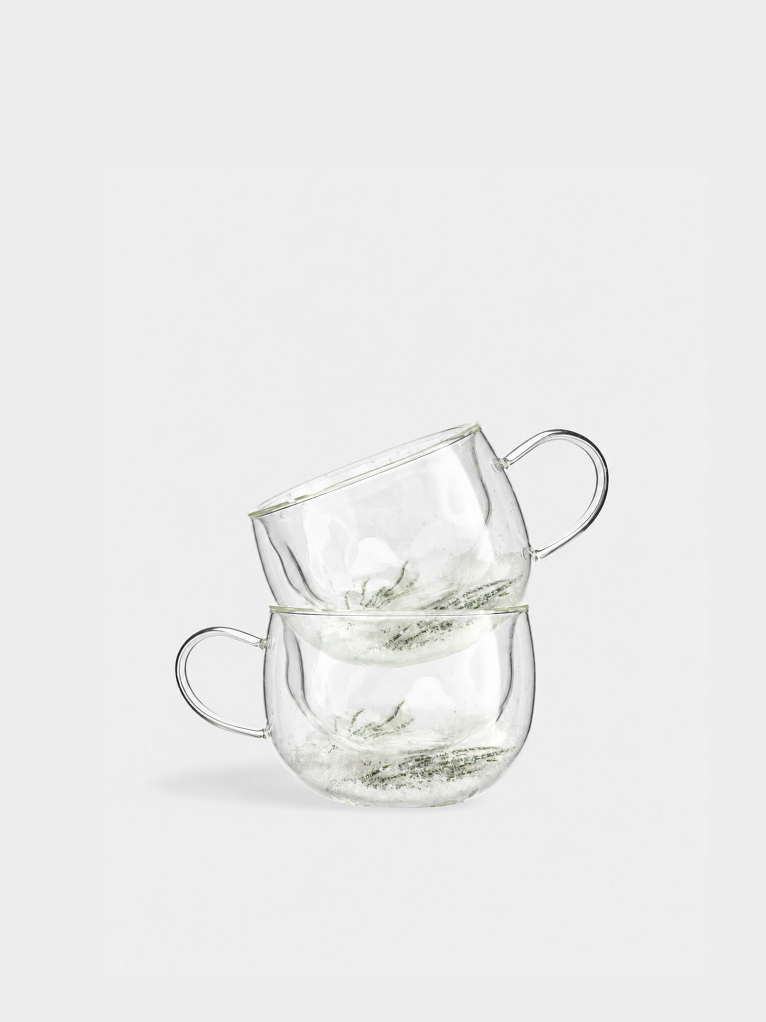 Кружка, 330 мл, 2 шт, стекло Б, с еловыми ветками и гранатами внутри, Air decor