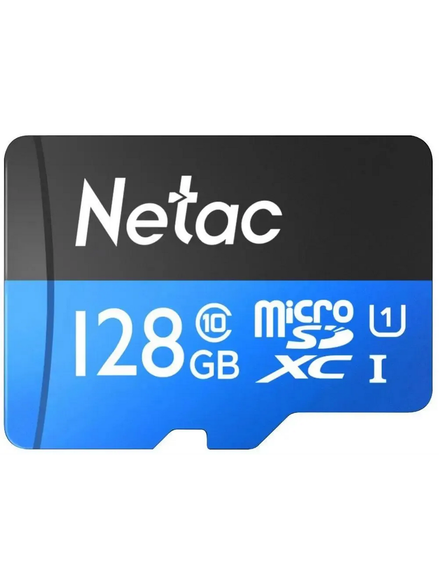 Карта памяти Netac NT02P500STN-128G-R MicroSDHC P500 U1 C10 Черно-синий microSDHC RU