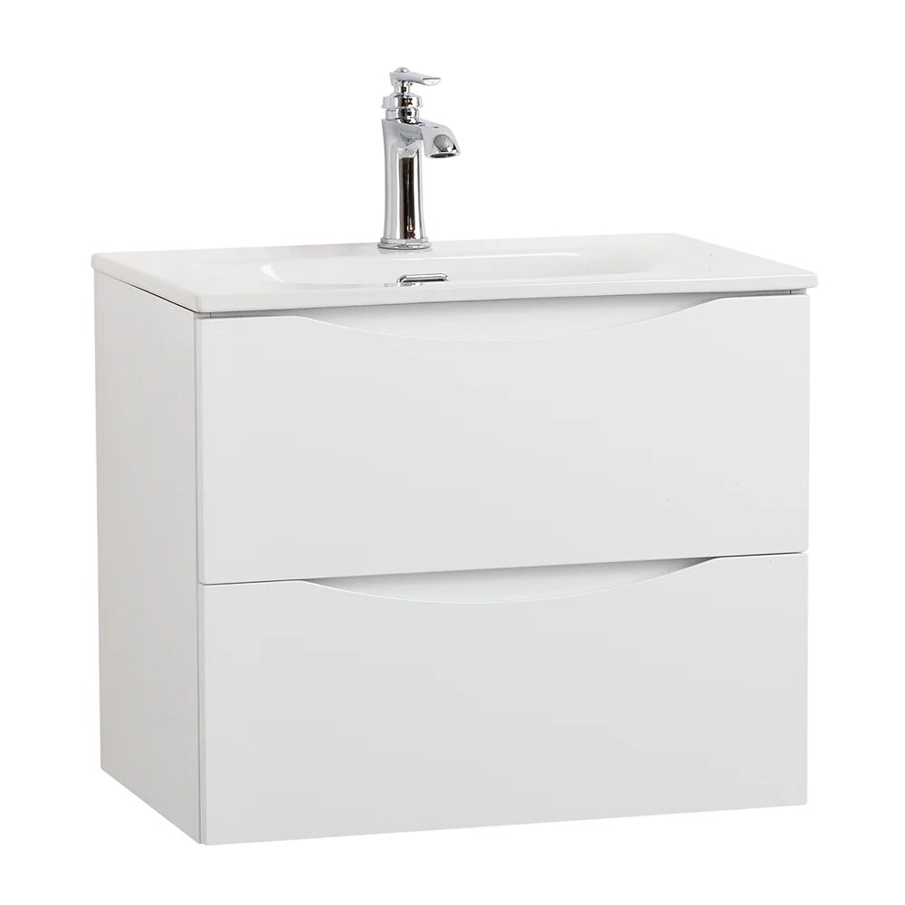 Тумба под раковину без столешницы BelBagno Marino-cer-mini 60 подвесная, белая, матовая, из МДФ, тумба для ванной, с ящиками, с доводчиками