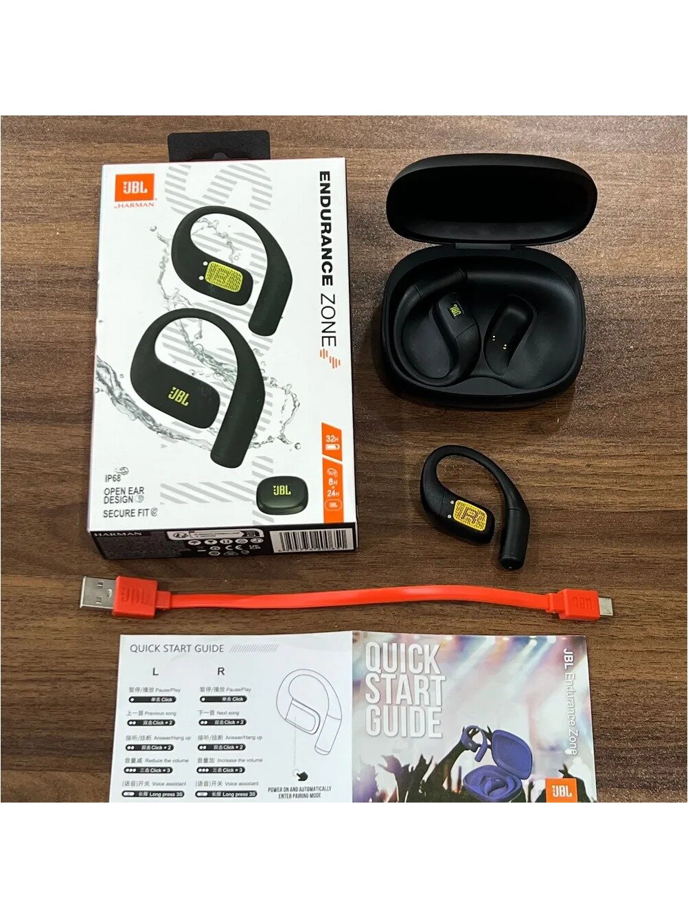 Наушники JBL Endurance Zone беспроводные Bluetooth с микрофоном, черные
