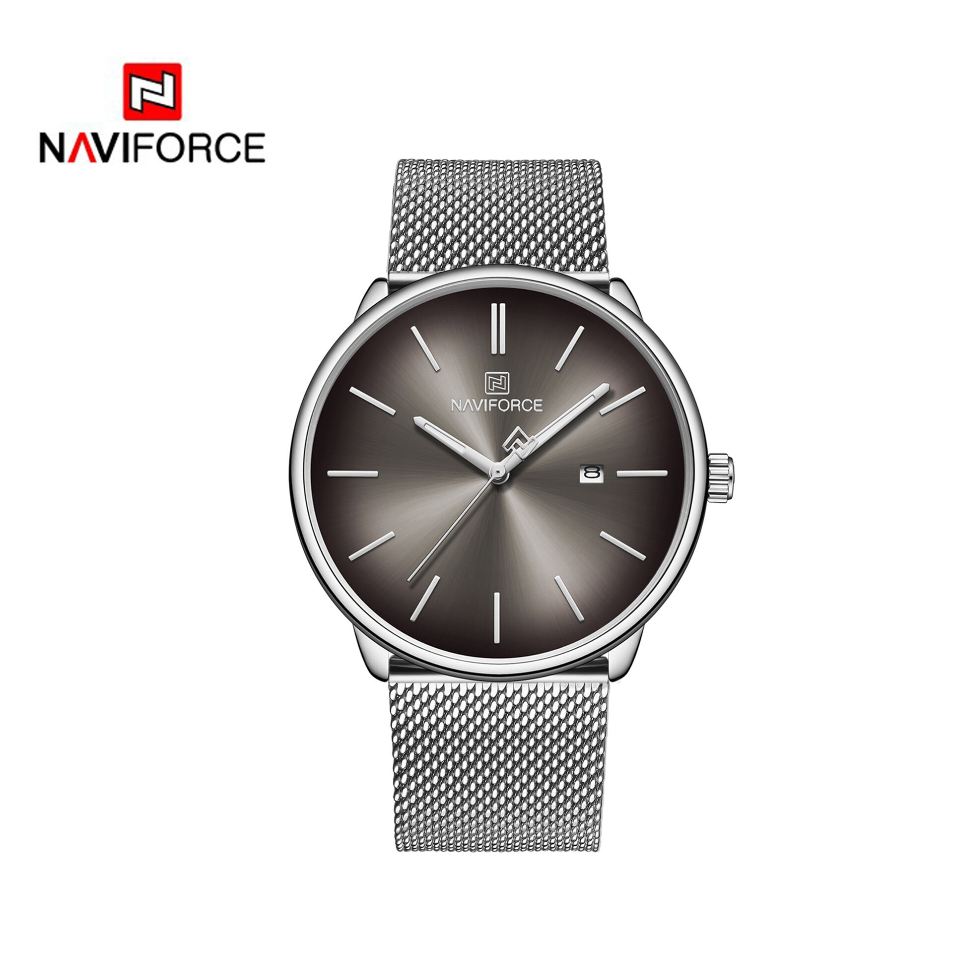 NAVIFORCE/Lingxiang 3012 Парные часы Водонепроницаемые кварцевые с сетчатым ремешком Мужские часы Модные часы с календарем Женские часы