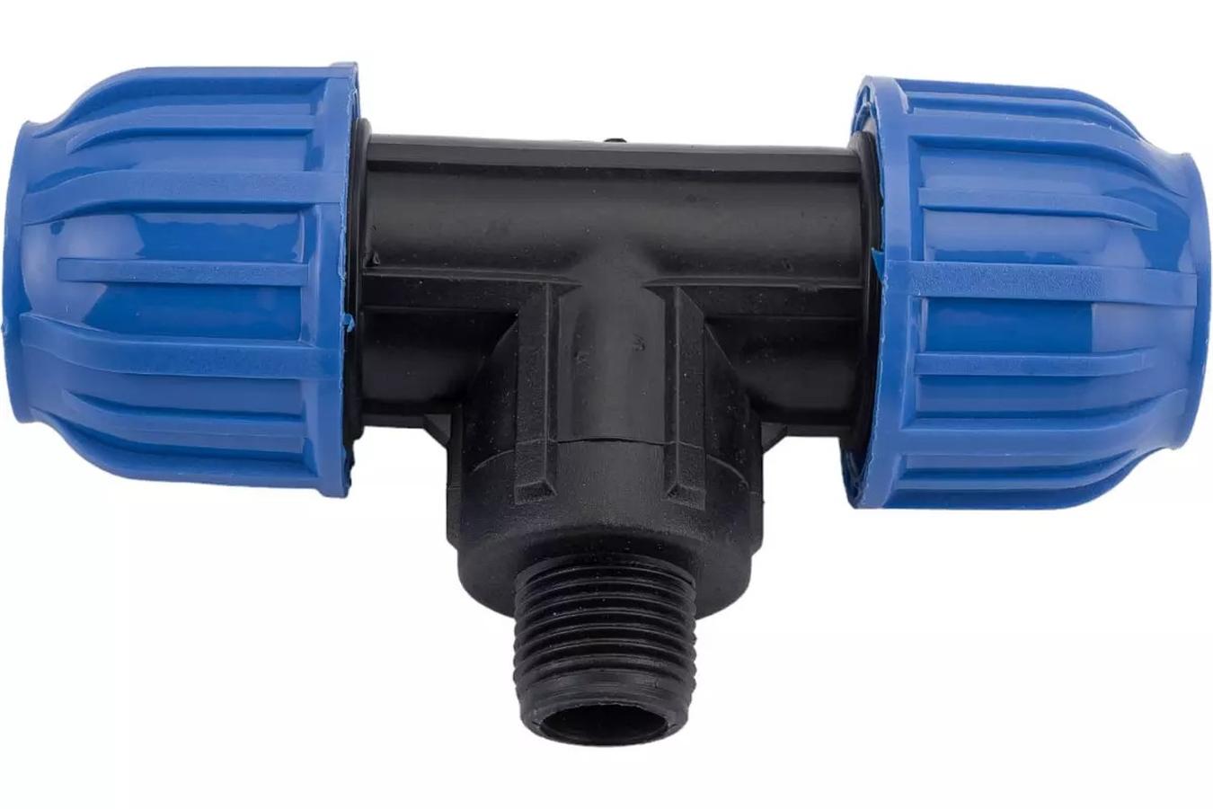 Тройник ПНД с резьбой 25x1/2" НР, компрессионный, PN16, RTP 11618