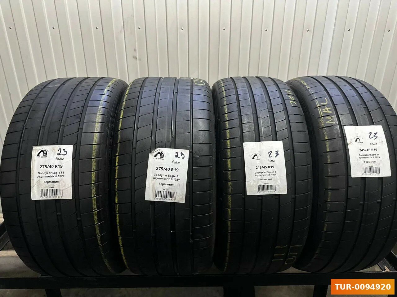 Комплект (4 шт) летних БУ шин Goodyear Eagle F1 Asymmetric 6 245/45 R19 25% износ 8222356123