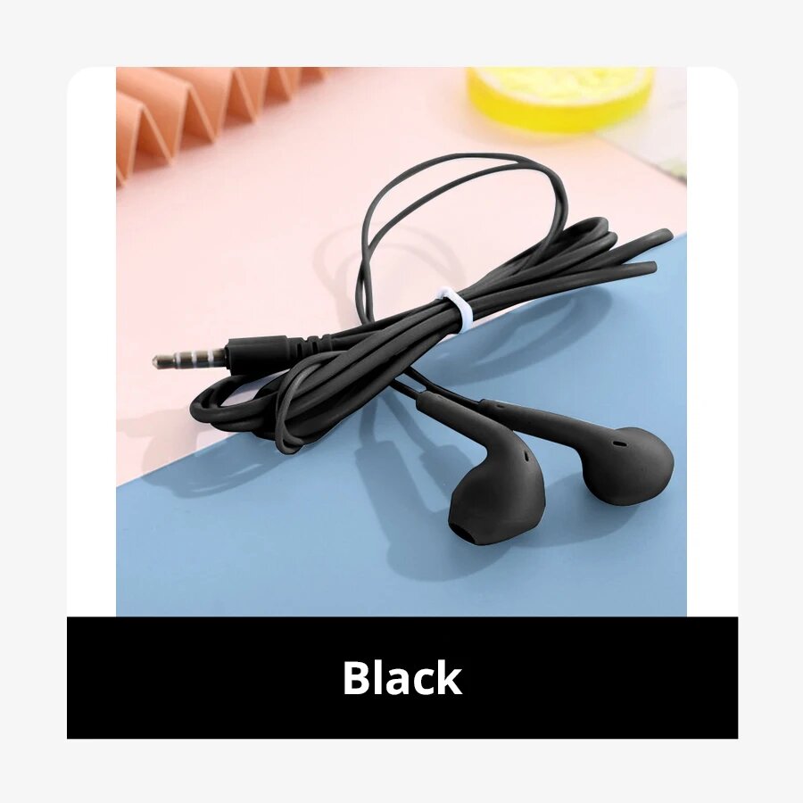 Macaron Проводные спортивные наушники Black