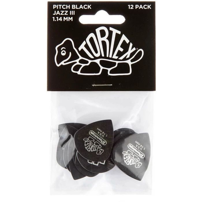 Dunlop 482P1.14 Tortex Pitch Black Jazz III Набор медиаторов 12шт.
