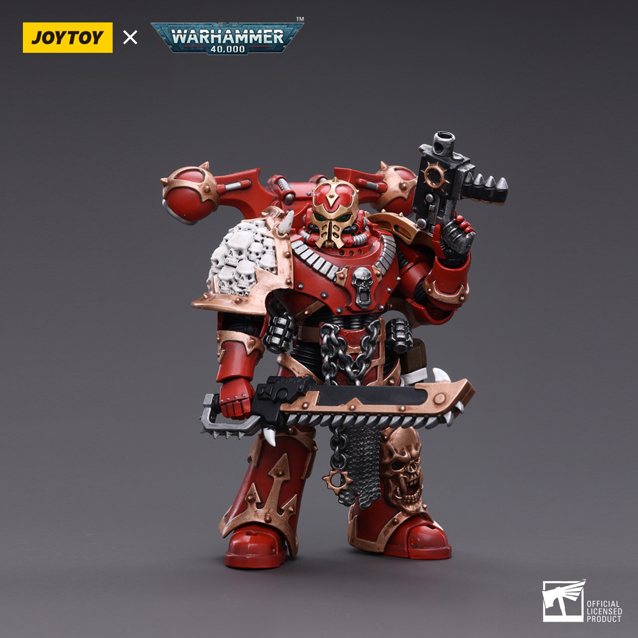 Фигурка JOYTOY Dark Source Warhammer 40K Хаос Космический Десантник Собака Красный Пират Амбиция Воин Подарок