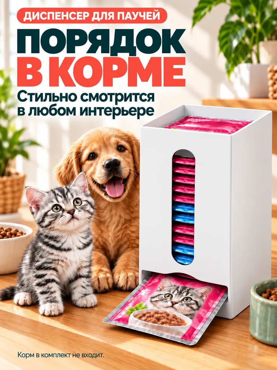 Контейнер органайзер для хранения влажного корма паучей