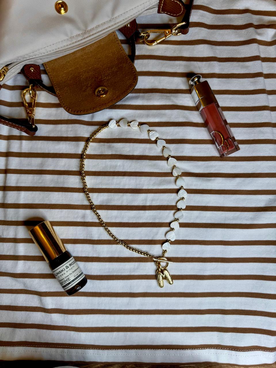 Колье MINI PEARL JEWELRY, перламутр, гематит