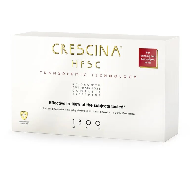 Crescina Лосьон для стимуляции + Лосьон против выпадения для мужчин 1300 20+20 амп 20 + 20 АМП