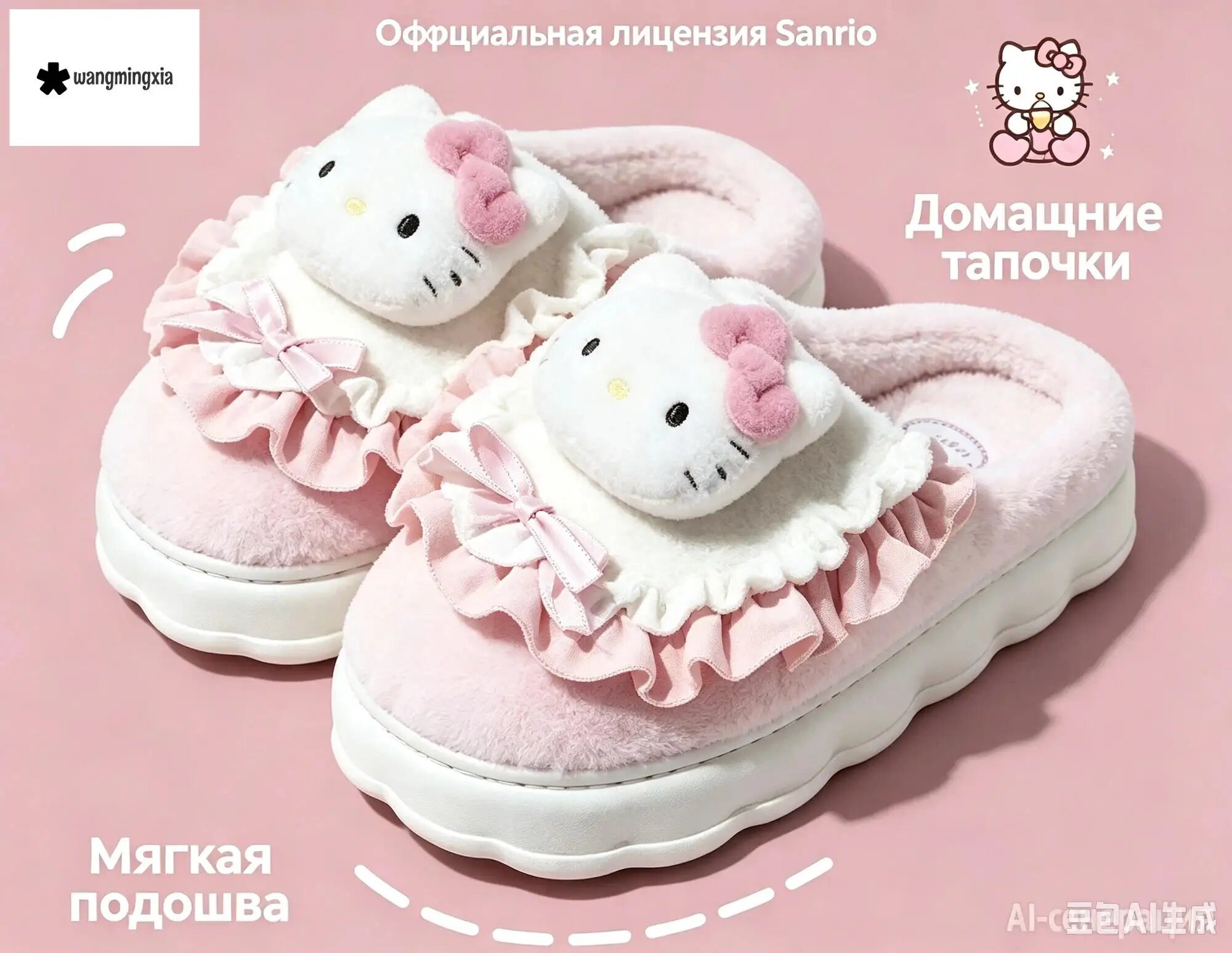 Тапочки Домашние плюшевые тапочки