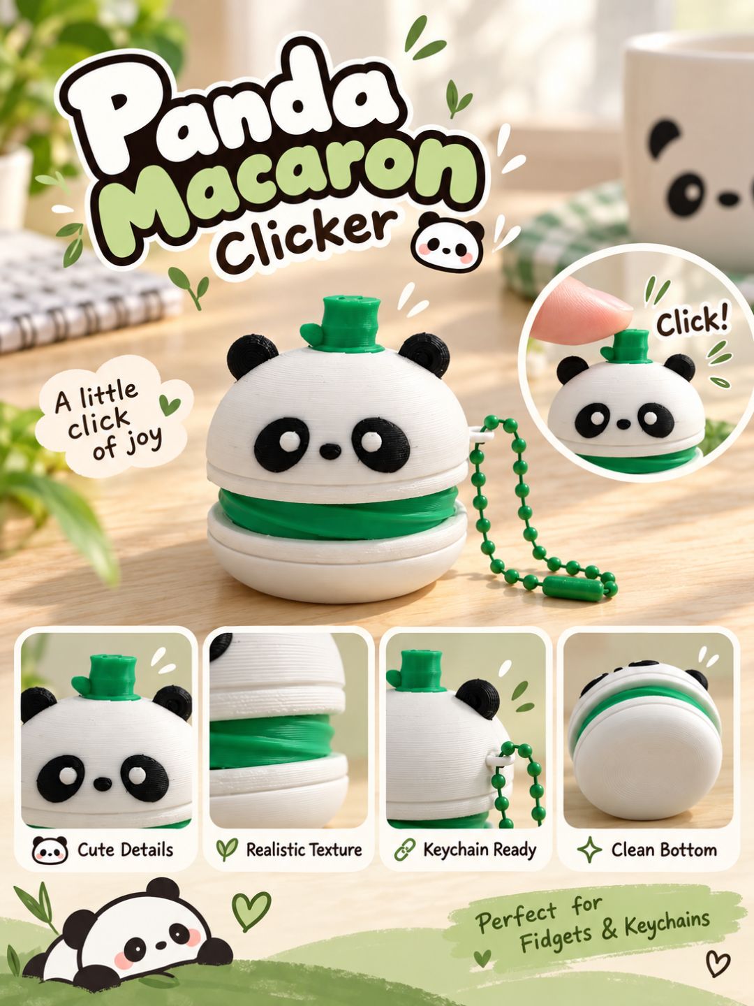 Декоративная фигурка "Panda Macaron Clicker/Fidget Toy" антистресс игрушка
