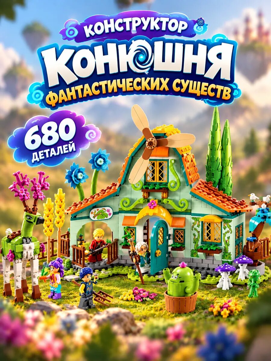 Конструктор Dreamzzz "Конюшня фантастических существ", 680 дет.