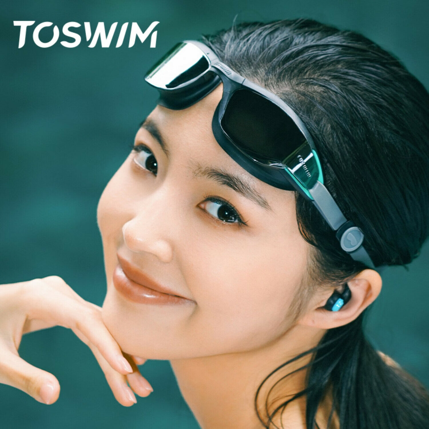 TOSWIM большие плавательные очки для всех полов с защитой от запотевания и высоким разрешением Цвет：Версия с покрытием
