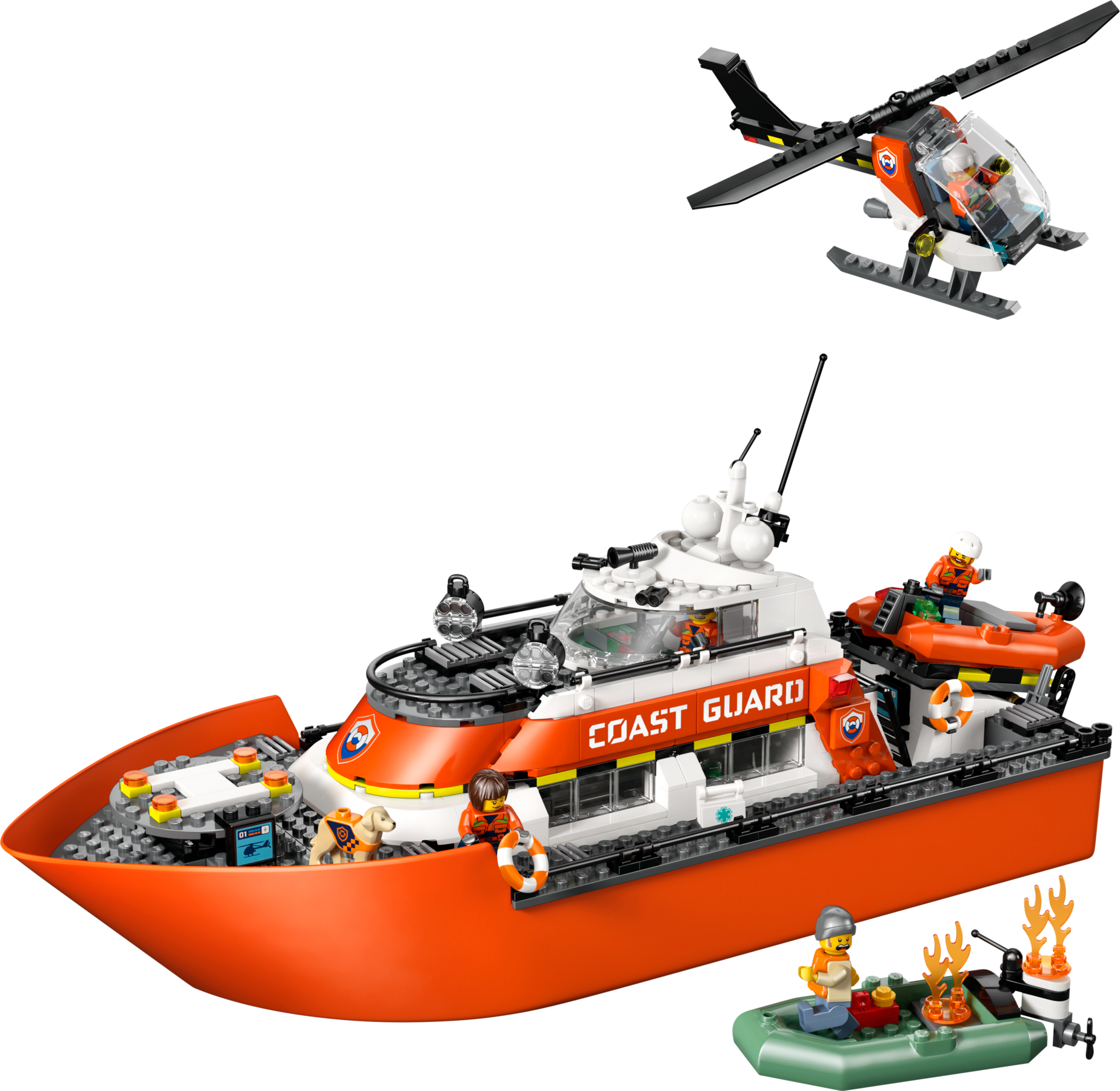 Конструктор LEGO City 60504 Спасательный катер и вертолёт береговой охраны