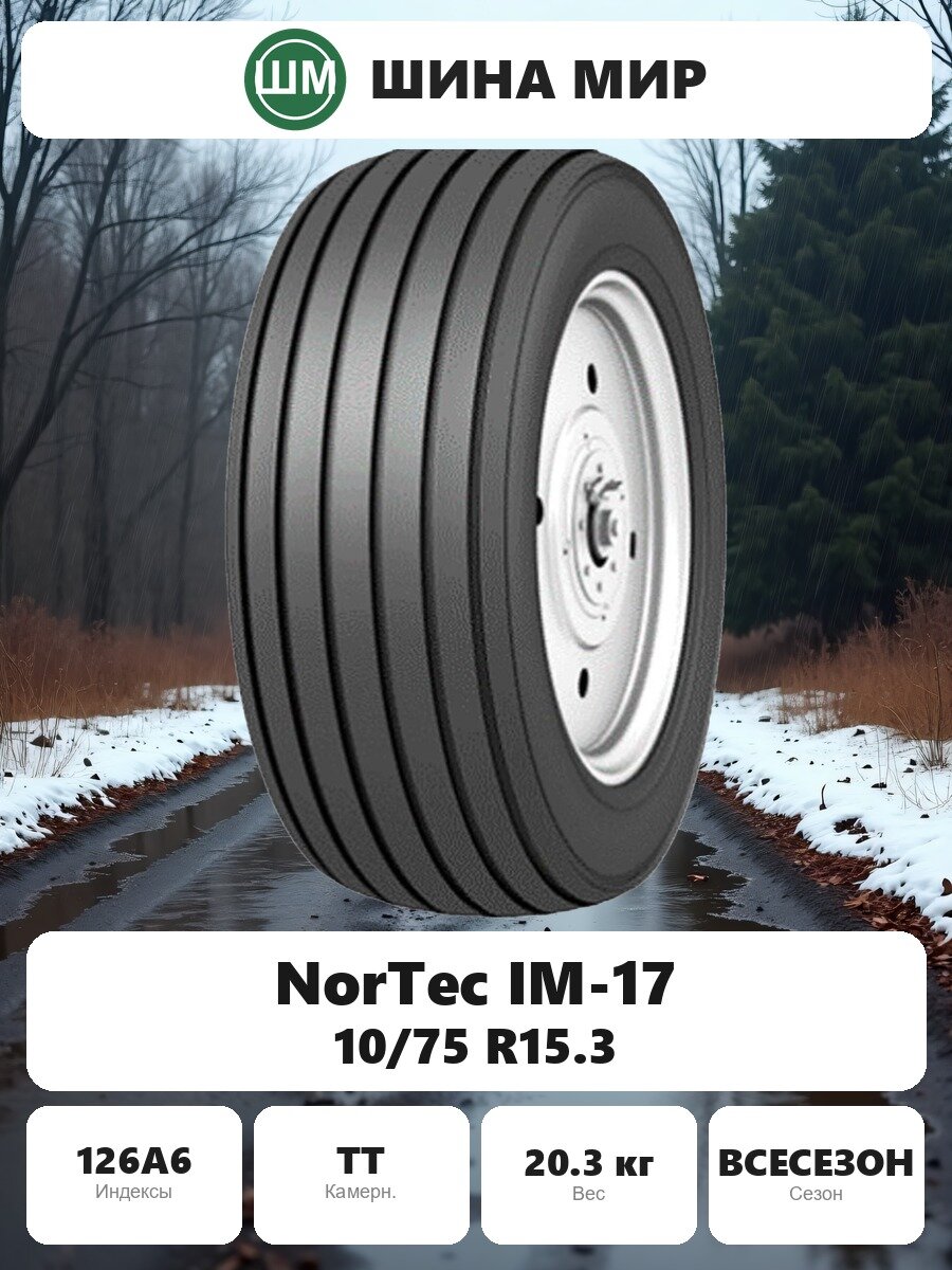 Шина для спецтехники NorTec IM-17 10/75 R15.3 126A6 Всесезонная Нешипованная