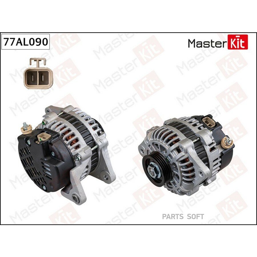 Генератор 80A KIA Rio (DC), Spectra (14V) от официального дистрибьютора, MASTERKIT, артикул 77AL090
