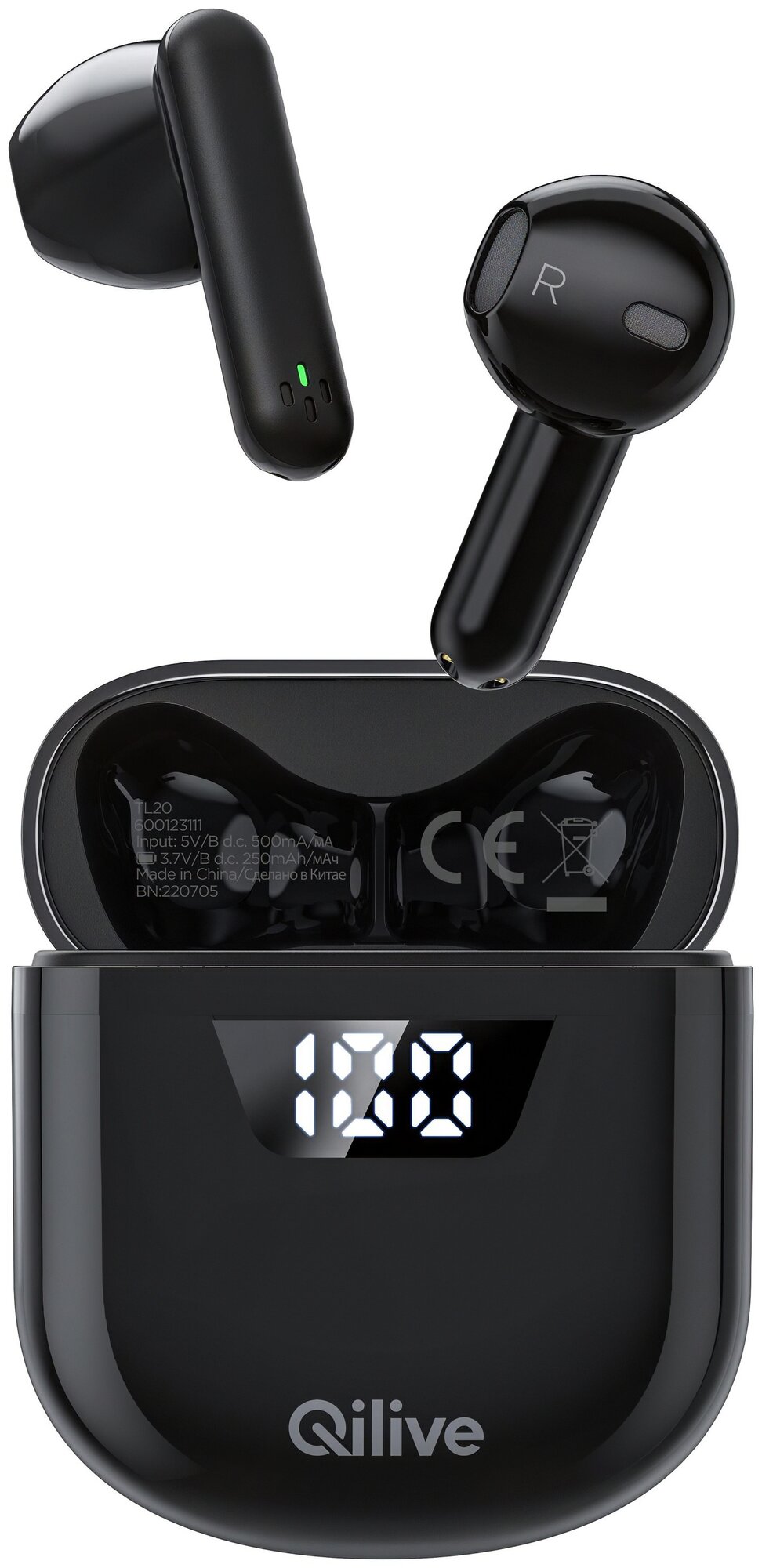 Наушники беспроводные Qilive TWS 1332 с функцией Bluetooth черные