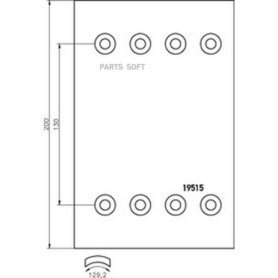 Накладки тормозные STD 300х200 от официального дистрибьютора, DON, артикул SJ22231S7340
