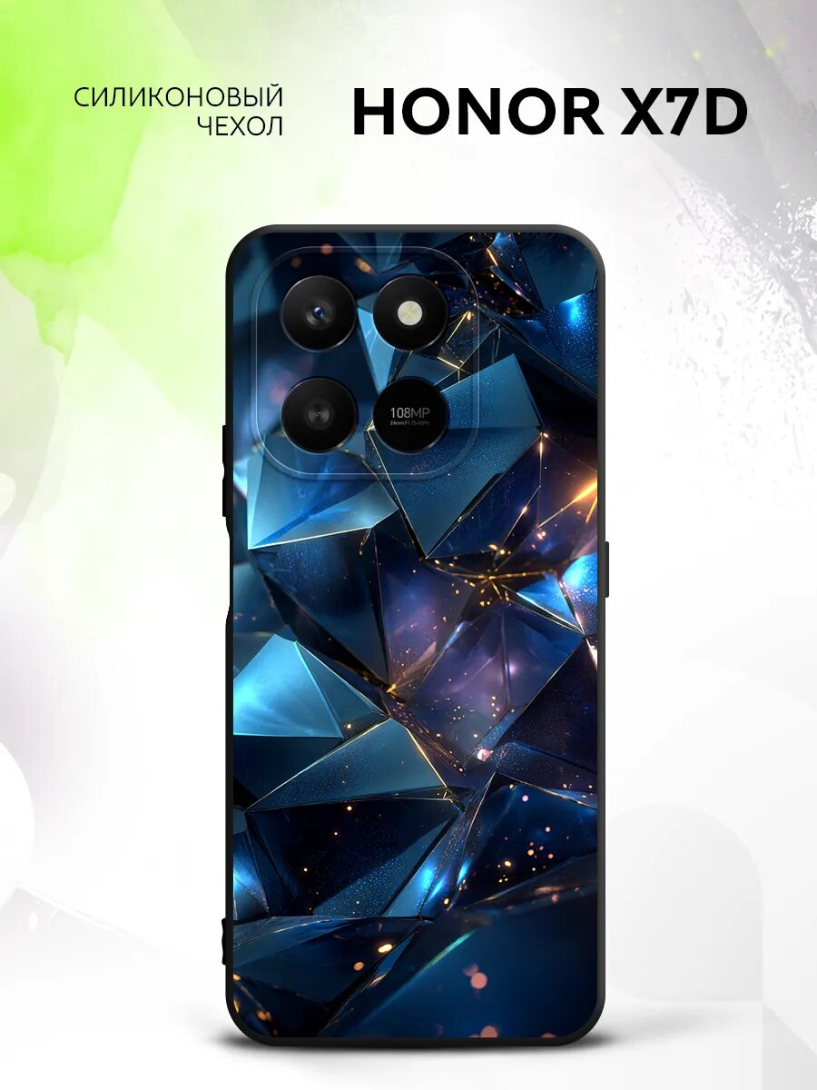 Чехол на Honor X7d, Хонор Икс7д бампер, противоударный, с принтом драгоценные камни