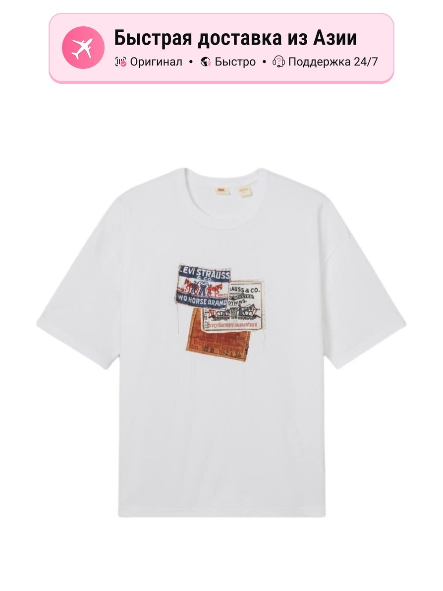 Футболка Levi's White Crew Neck Moderate