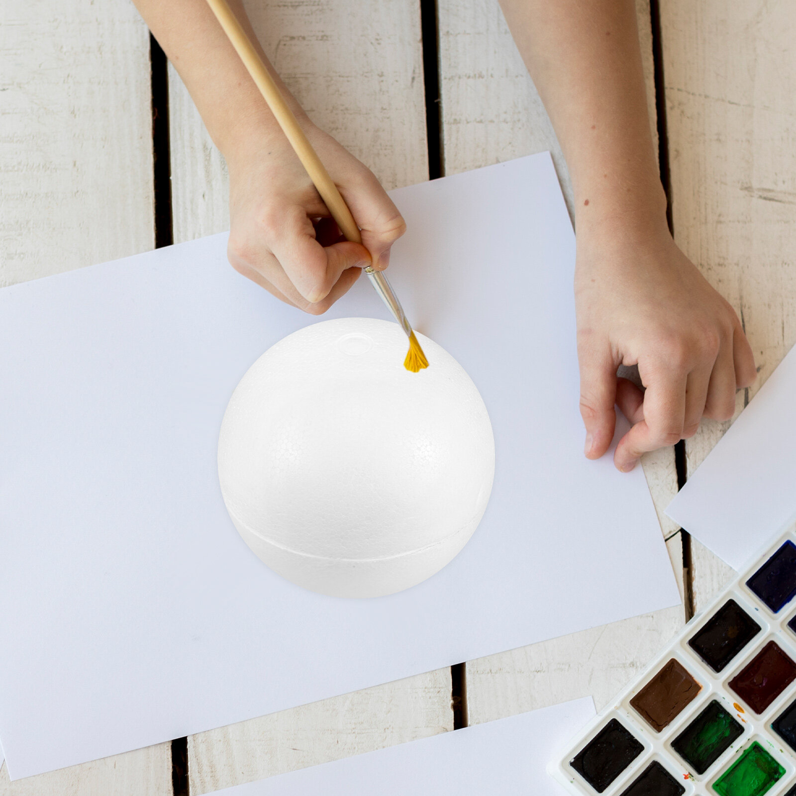 6 Штук Полистирольные Шары Белые Половинки ШаровDIY Crafts Для Рисования И Декора 10.00X10.00X10.00Cm