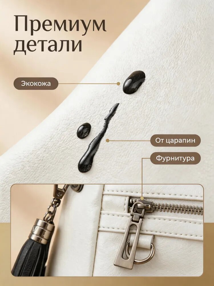 Рюкзак женский из экокожи 2 в 1, коричневый, с отделением для ноутбука 13" и сумкой-трансформером — фото 1