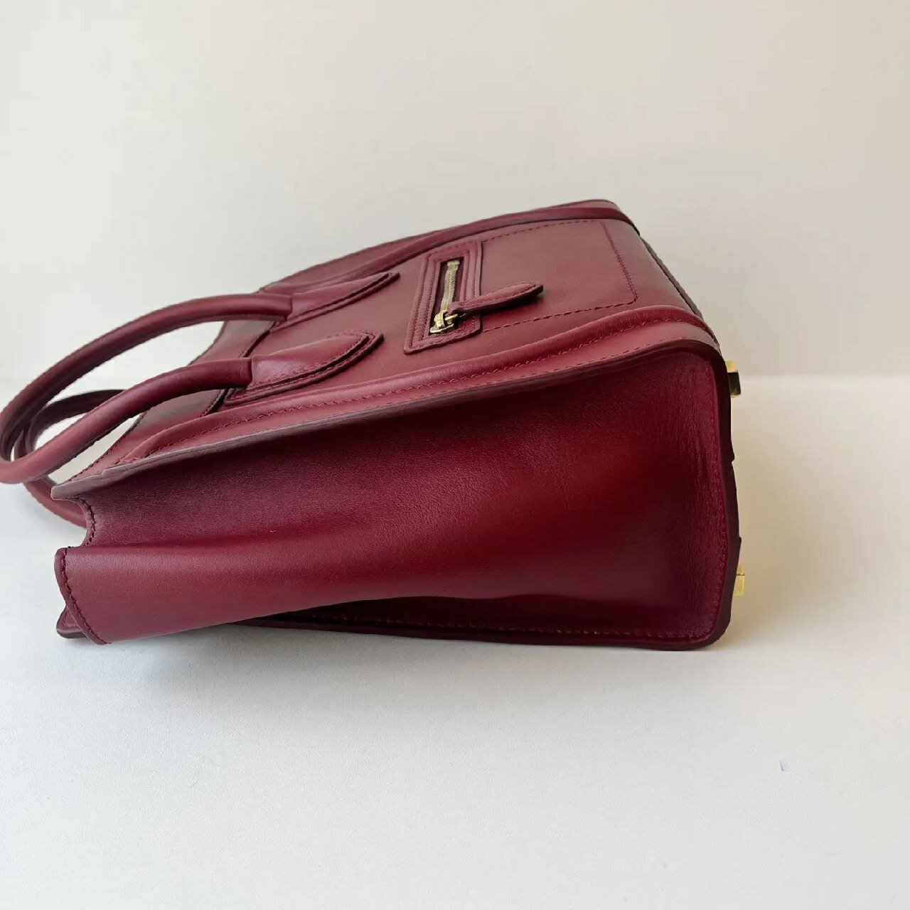Сумка тоут CELINE Luggage Micro, бордовый — фото 1