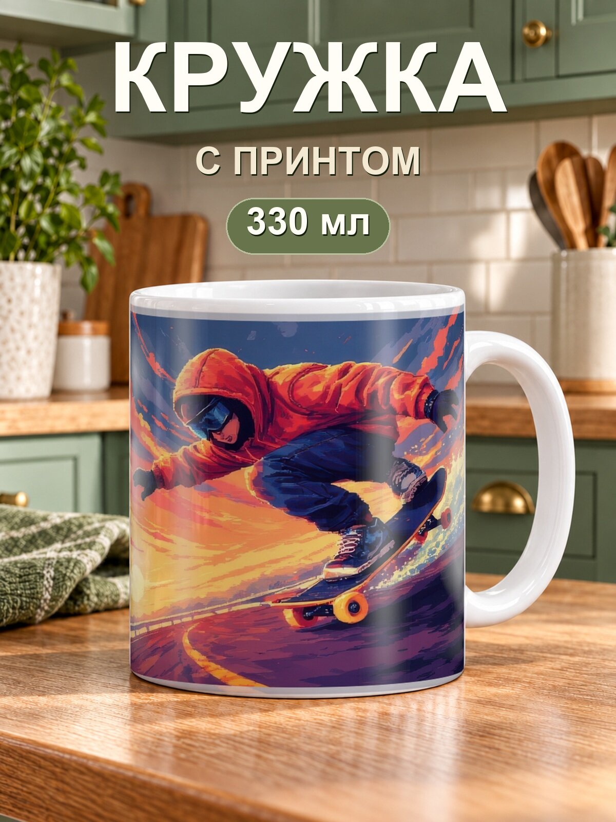 Кружка MoodRoom «в стиле пиксель-арт», керамическая, 330 мл, для чая и кофе