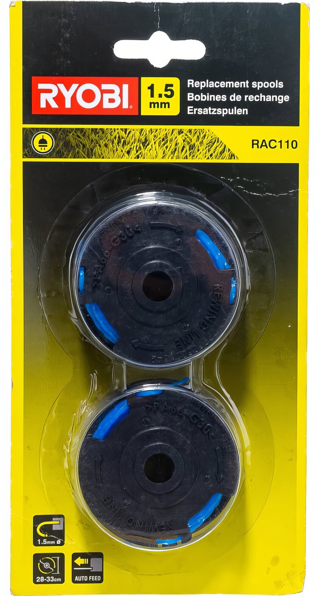 Шпуля с леской для RLT4025 (1.5 мм; 2 шт.) RAC110 Ryobi 5132002775