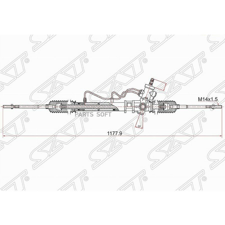 Рейка рулевая Toyota Corolla (E100, E110) 91-02 / Corolla Ceres 92-99 (правый руль) от официального дистрибьютора, SAT, артикул ST4425012620