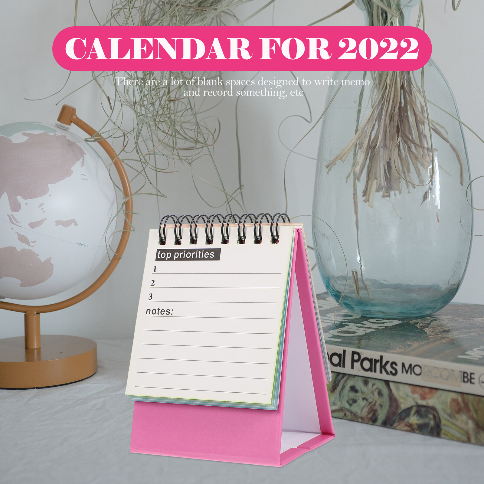 Креативный Ежемесячный Календарь 2022 На Стену 1 Штук Размер 11X8X6Cm Pink
