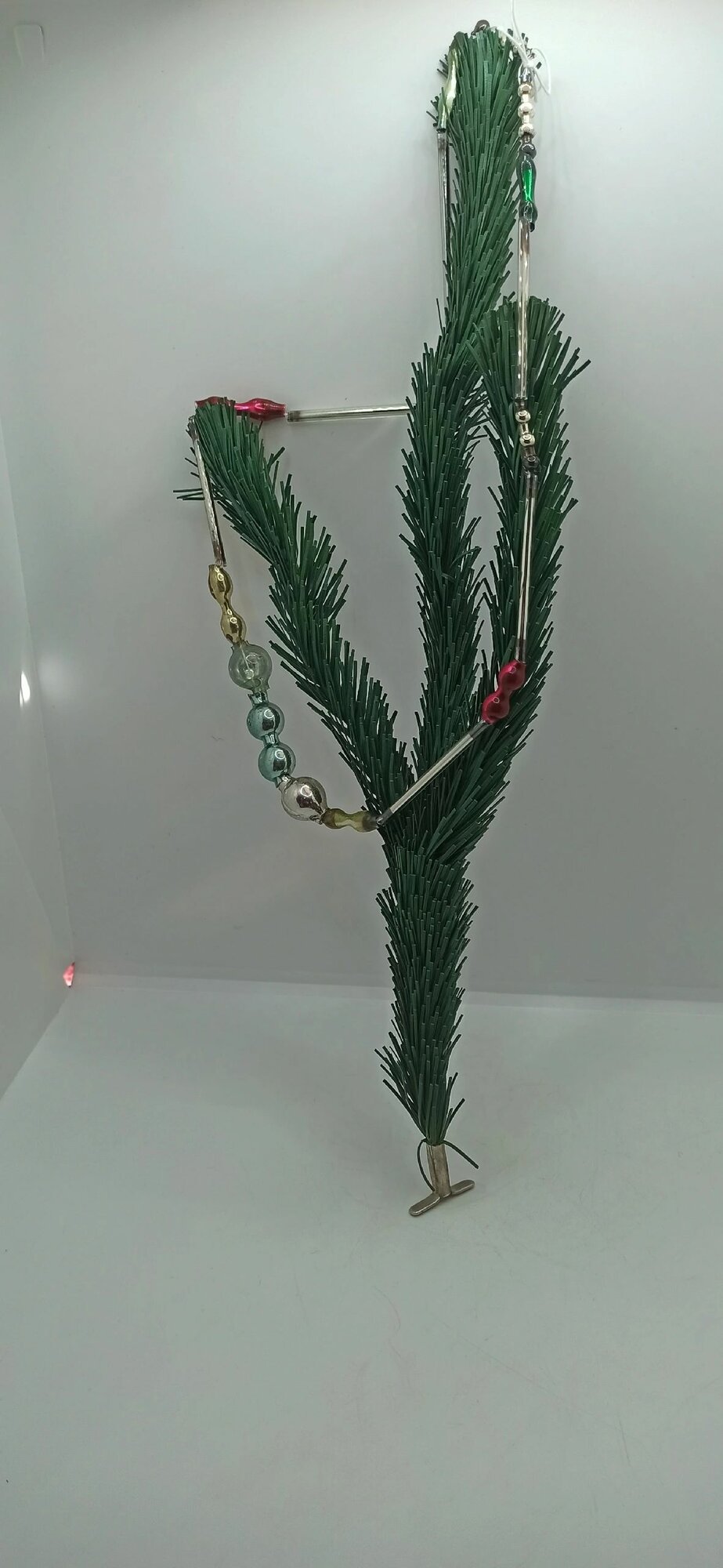 Винтажные советские елочные бусы из стекляруса, СССР, 75-80 см, ф17