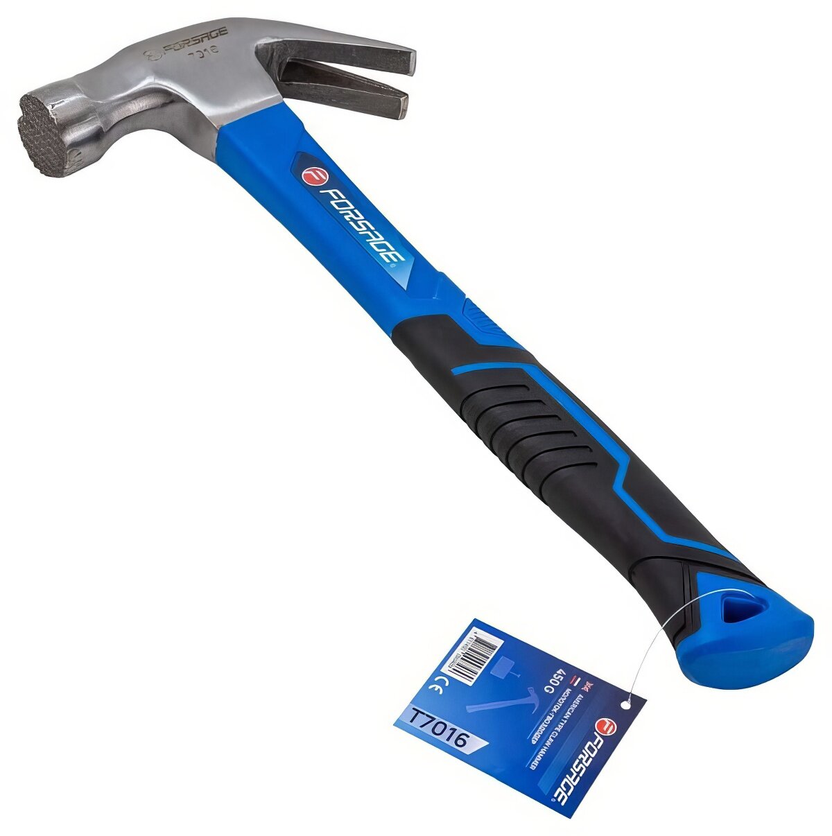 Молоток-гвоздодер с магнитным держателем гвоздя Forsage 450гр. F-T7016(56619)