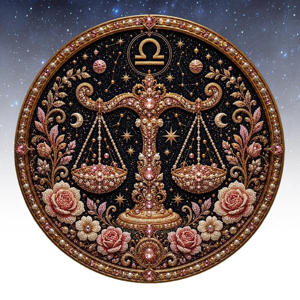 Алмазная мозаика, 12 знаков зодиака, круглая, со стразами, 25 см