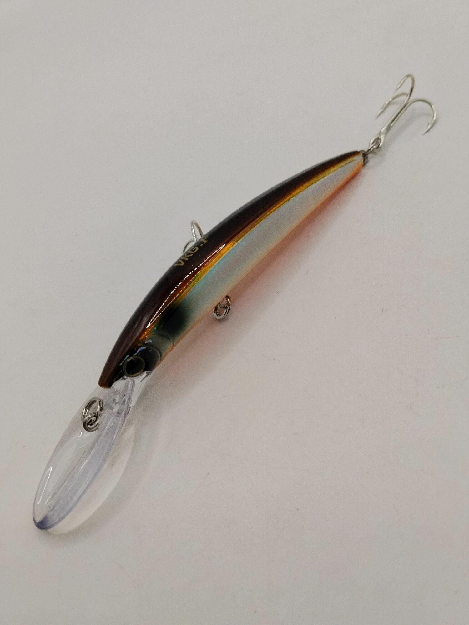 Воблер VKG Crystal Minnow Deep Diver (F) плавающий, 90 мм, 9.5 г / Глубоководный воблер минноу на щуку и судака