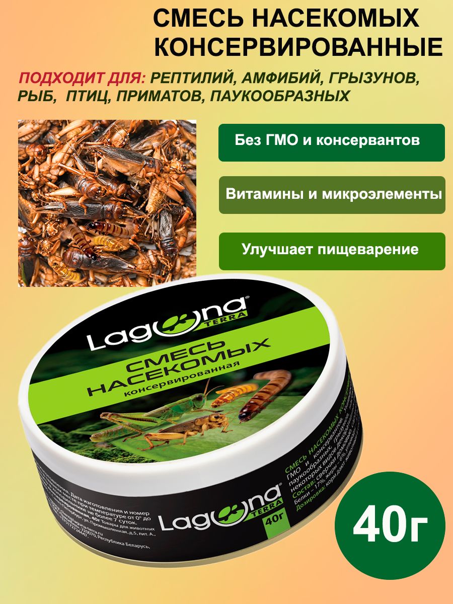 Смесь насекомых консервированная Laguna TERRA, 40г