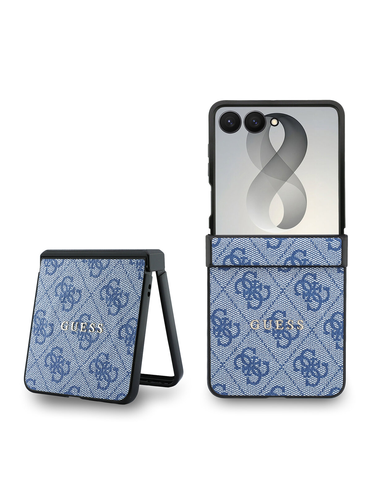 Чехол Guess на Samsung Galaxy Z Flip8, с магнитами MagSafe, из экокожи, с внутренней подкладкой, синий